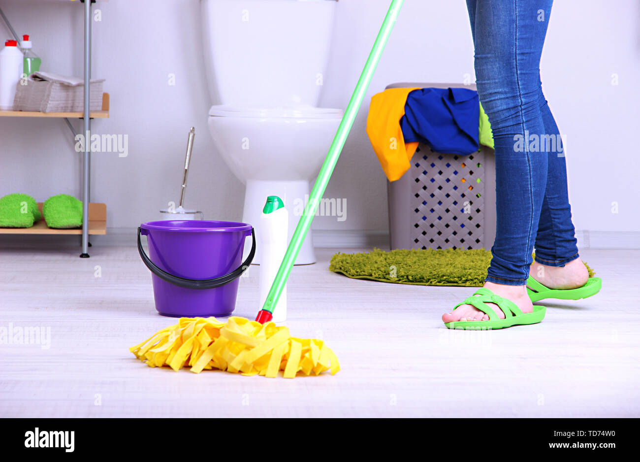 Cleaning floor in room close-up Stock Photo - Alamy