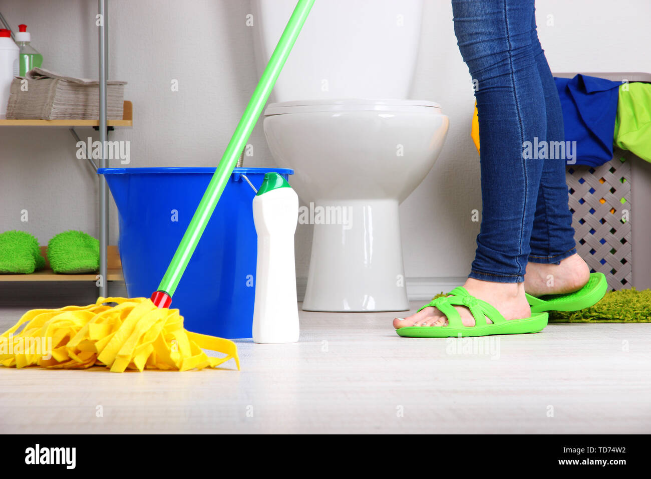 Cleaning floor in room close-up Stock Photo - Alamy