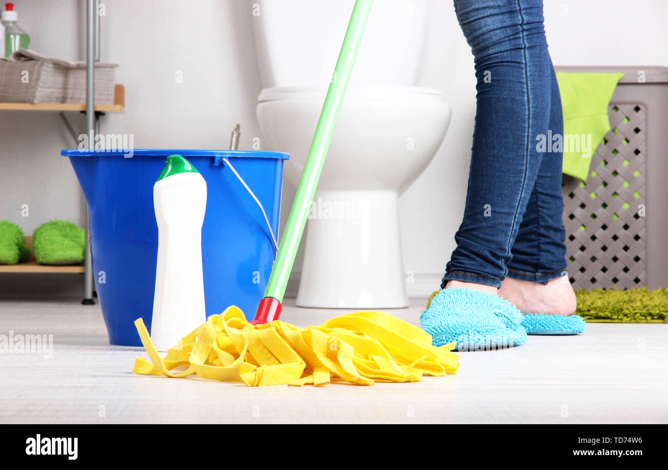 Cleaning floor in room close-up Stock Photo - Alamy