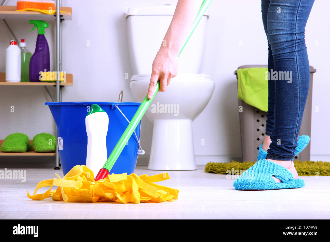 Cleaning floor in room close-up Stock Photo - Alamy