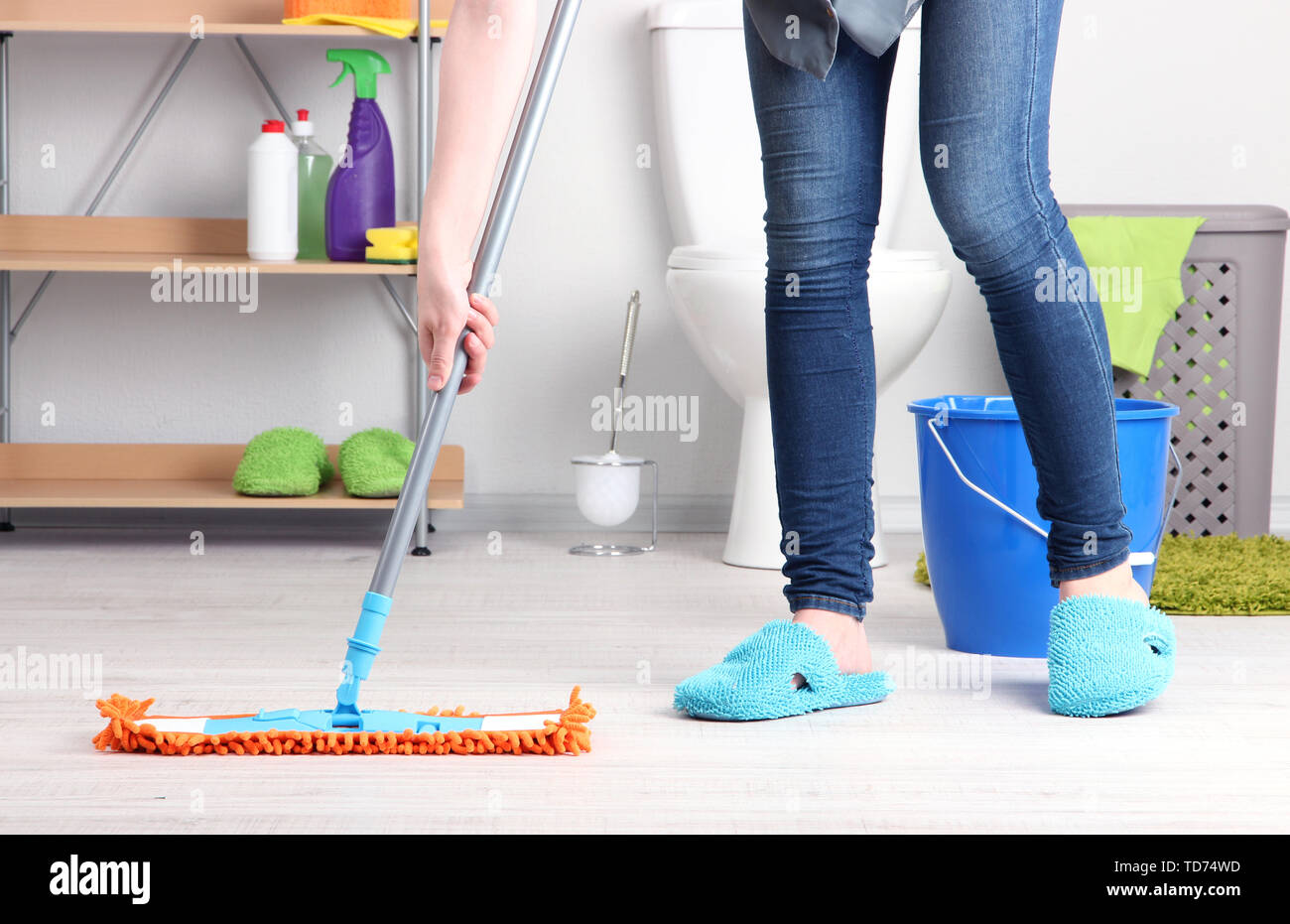 Cleaning floor in room close-up Stock Photo - Alamy