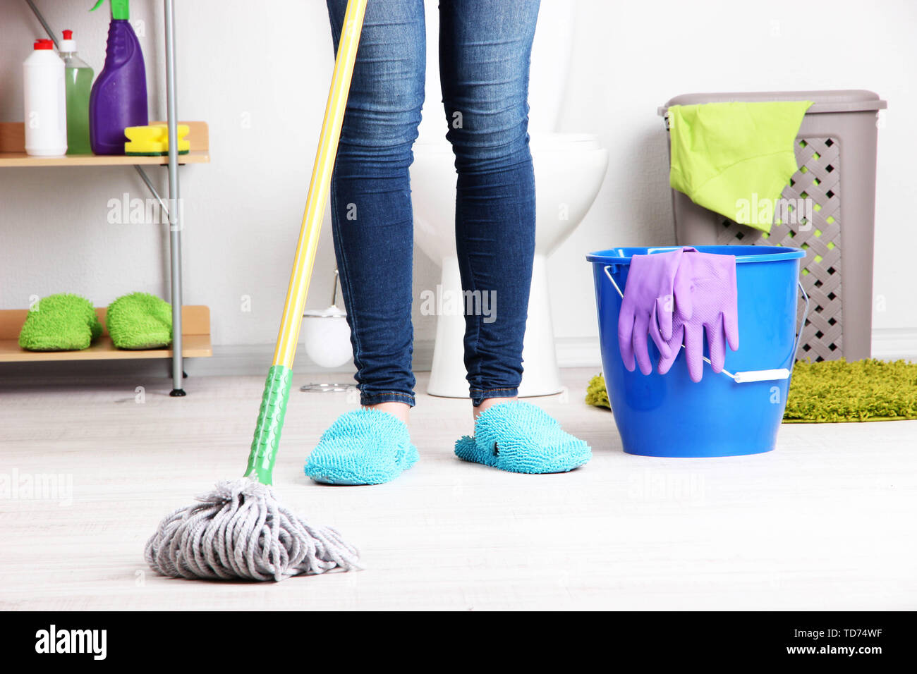 Cleaning floor in room close-up Stock Photo - Alamy