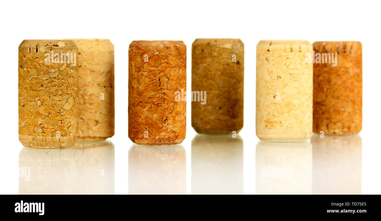 Wine corks isolated on white Stock Photo - Alamy