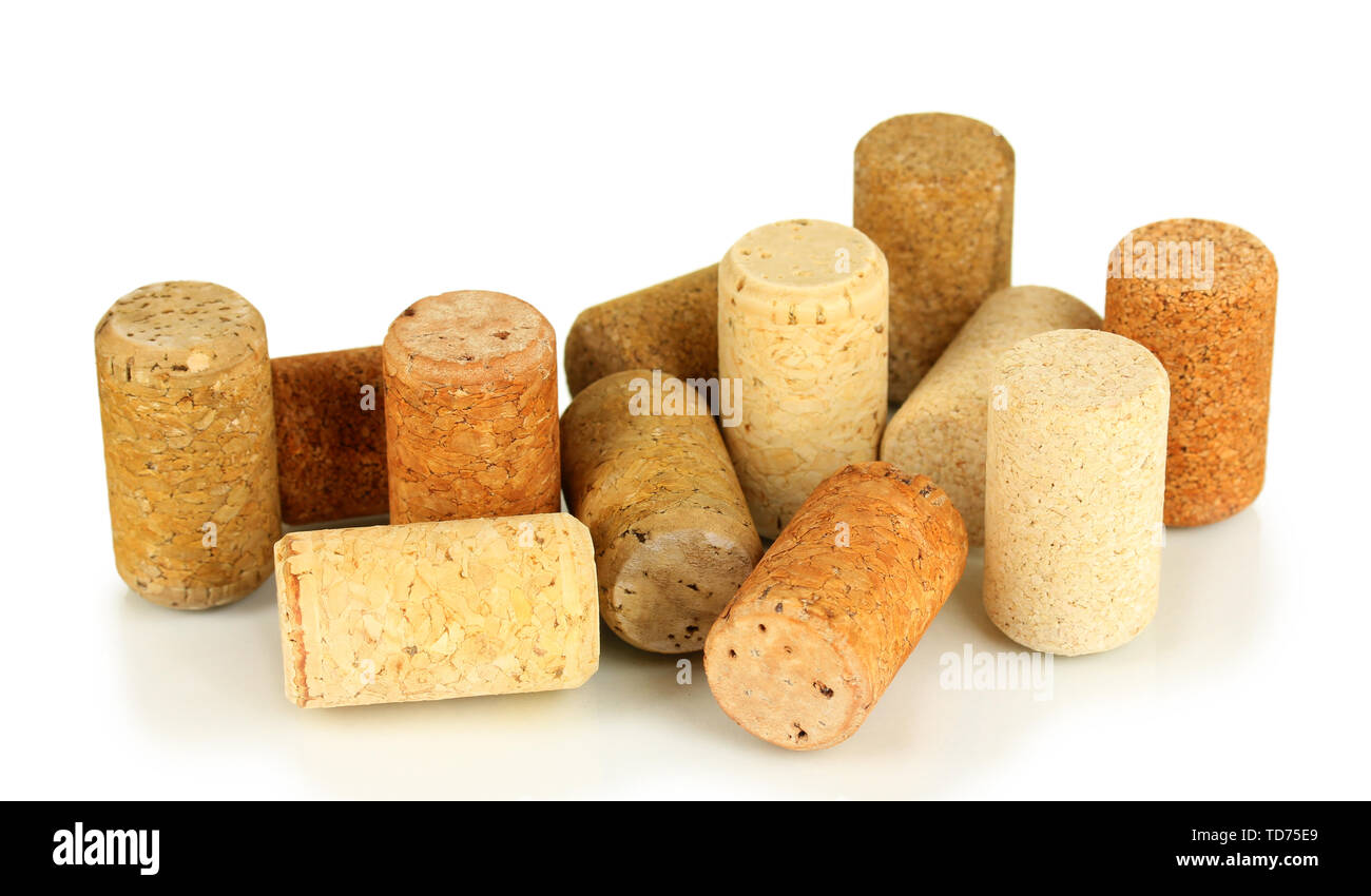 Wine corks isolated on white Stock Photo - Alamy