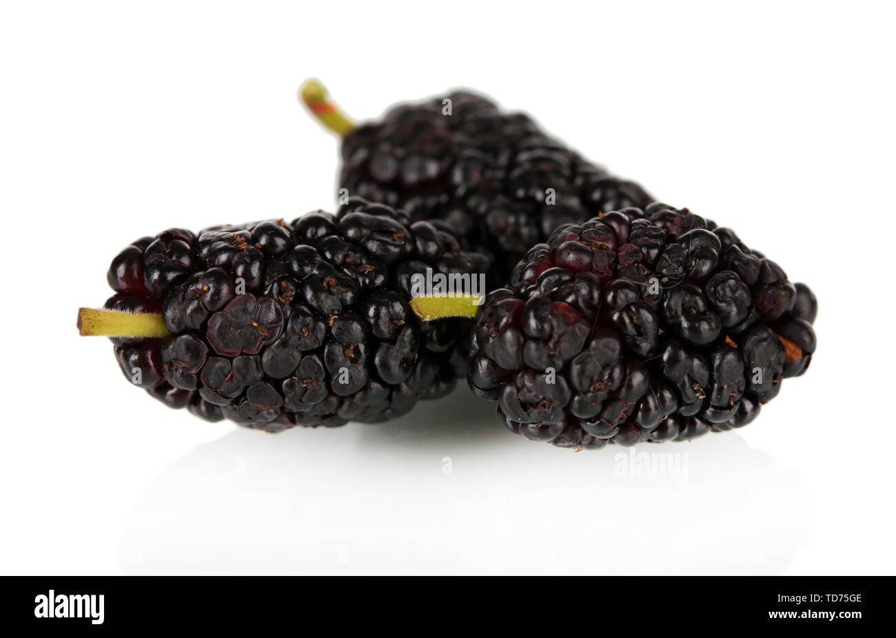 Ripe mulberries isolated on white Stock Photo - Alamy