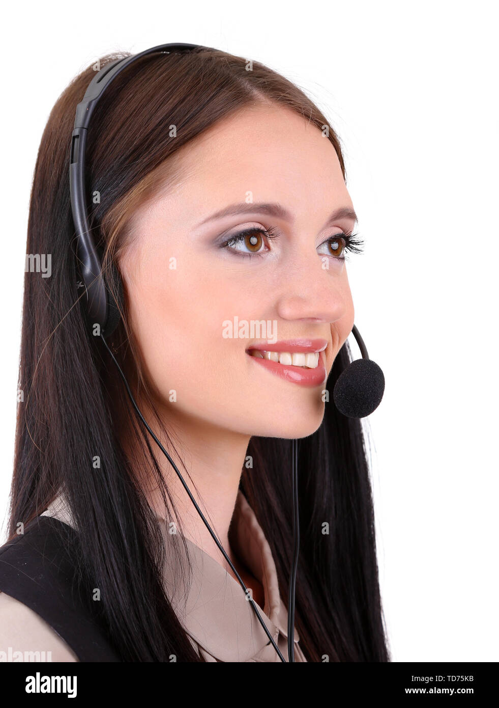 Call center operator, isolated on white Stock Photo - Alamy