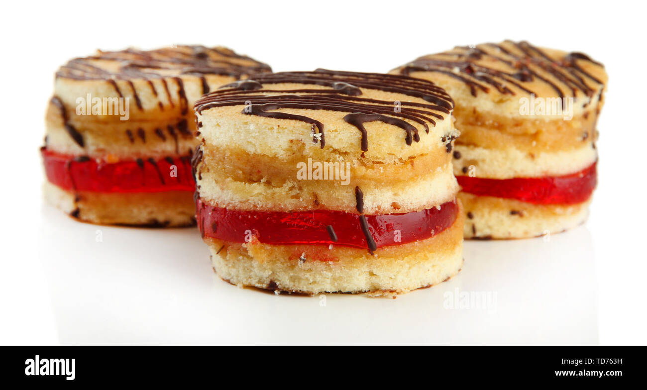 Tasty biscuit cakes, isolated on white Stock Photo - Alamy