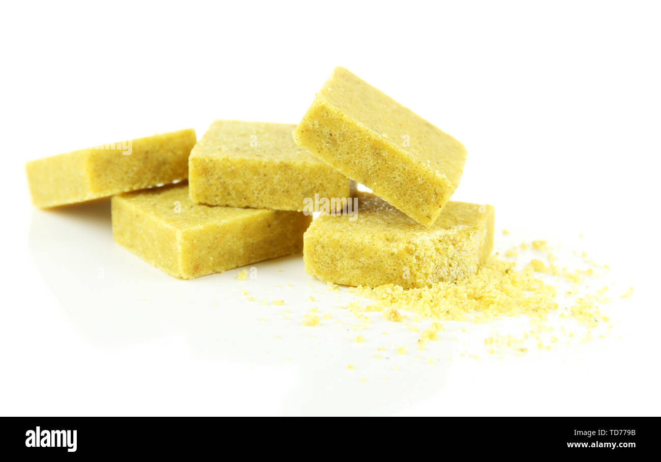 Bouillon cubes, isolated on white Stock Photo - Alamy