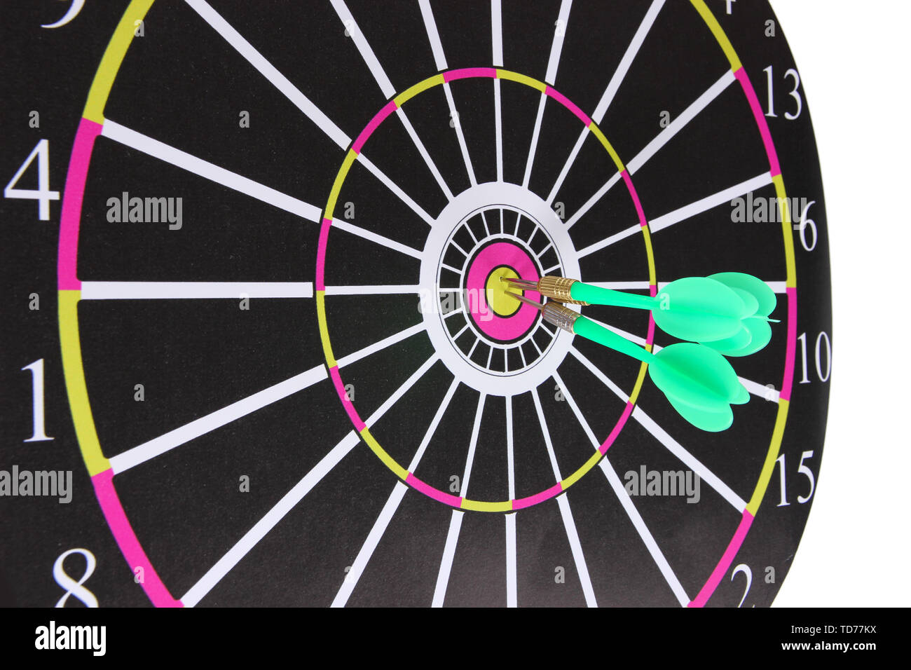 Target with darts close-up Stock Photo - Alamy