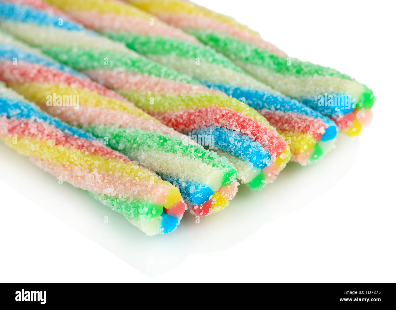 Sweet jelly candies isolated on white Stock Photo - Alamy