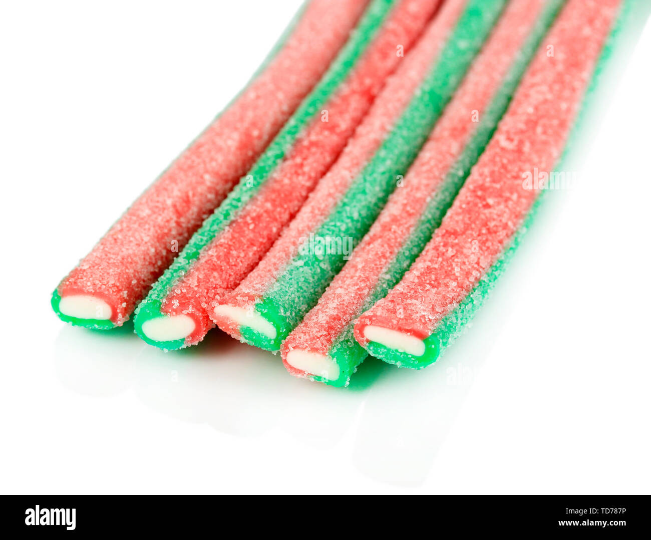 Sweet jelly candies isolated on white Stock Photo - Alamy