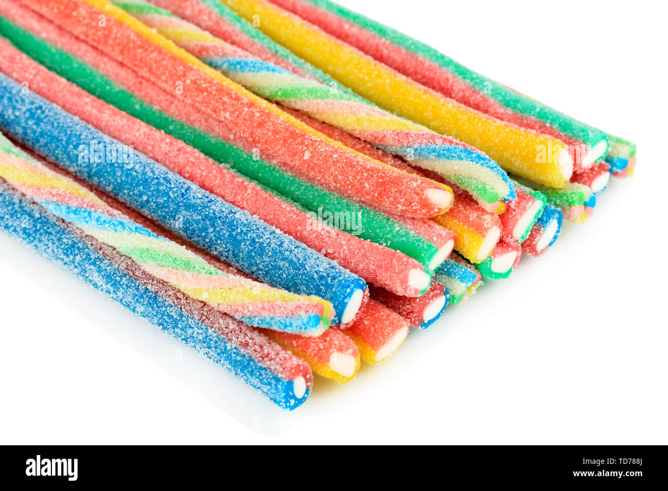 Sweet jelly candies isolated on white Stock Photo - Alamy