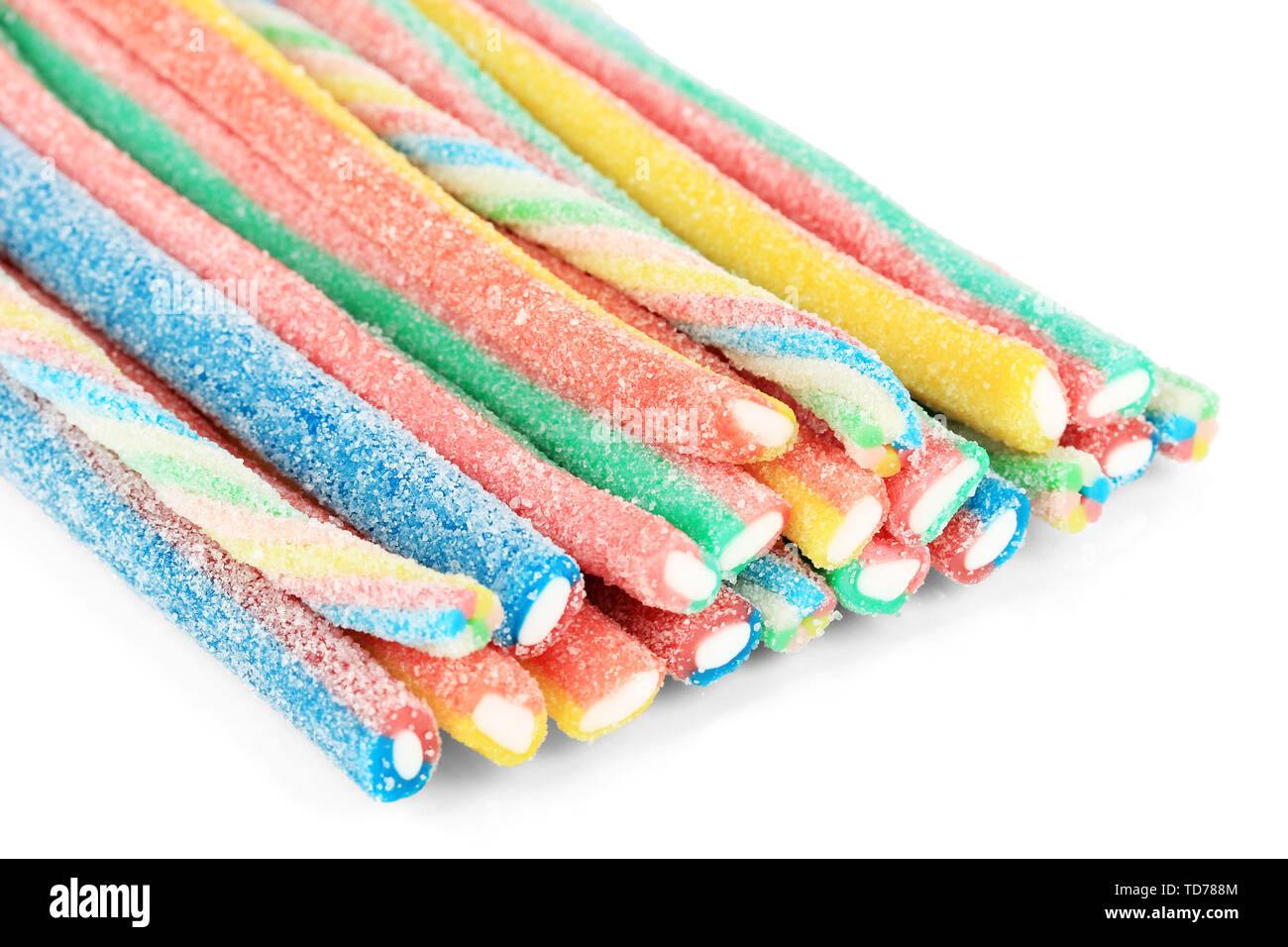 Sweet jelly candies isolated on white Stock Photo - Alamy