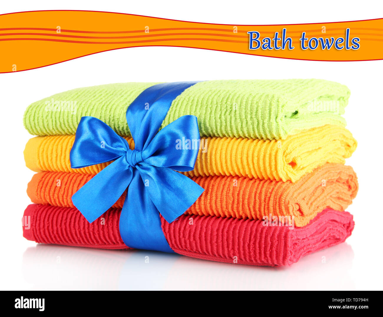 Colorful towels isolated on white Stock Photo - Alamy
