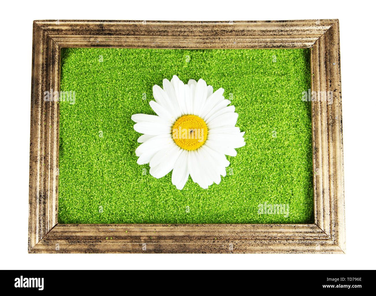 Picture of colored decorative sand with flowers isolated on white Stock ...