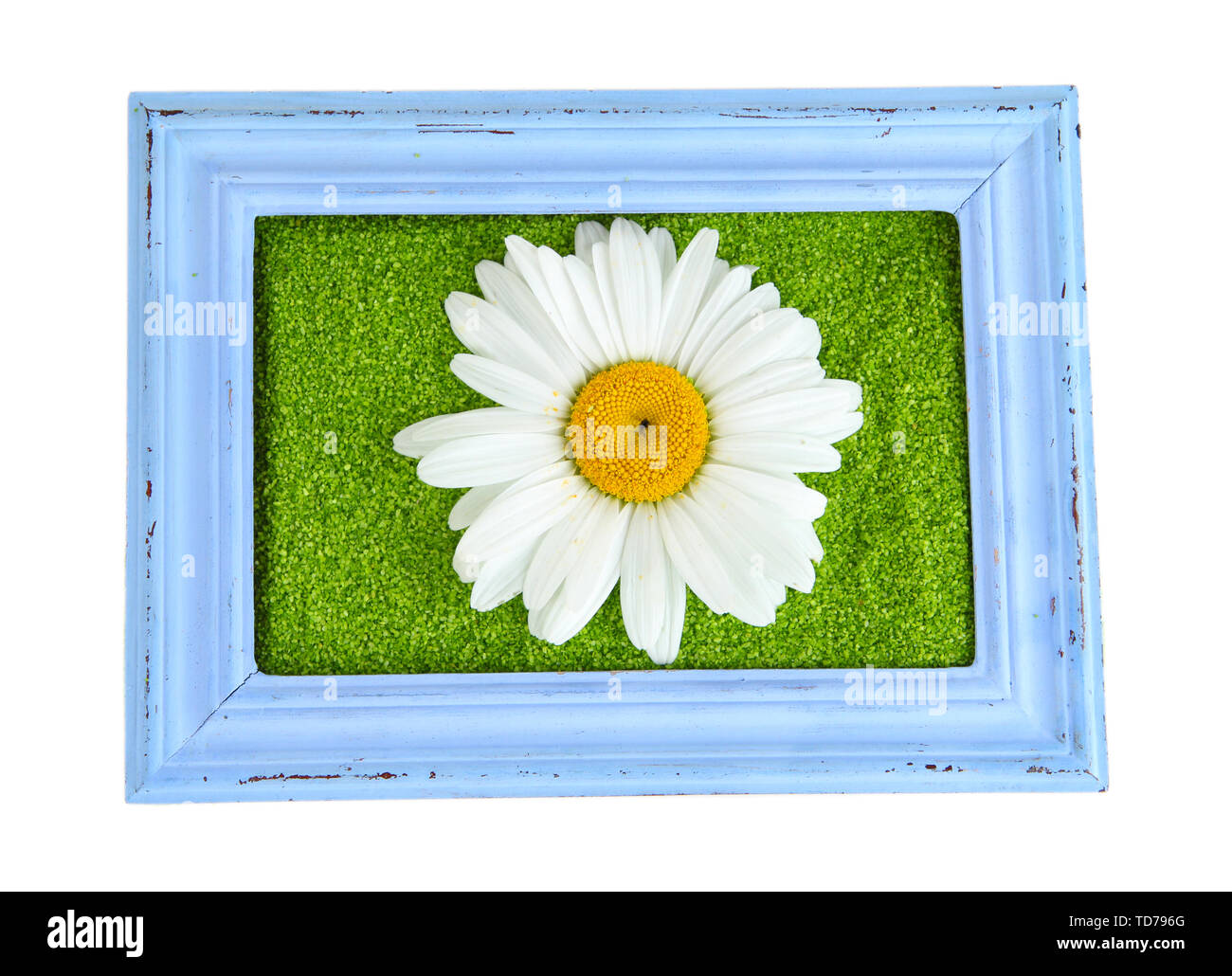 Picture of colored decorative sand with flowers isolated on white Stock ...