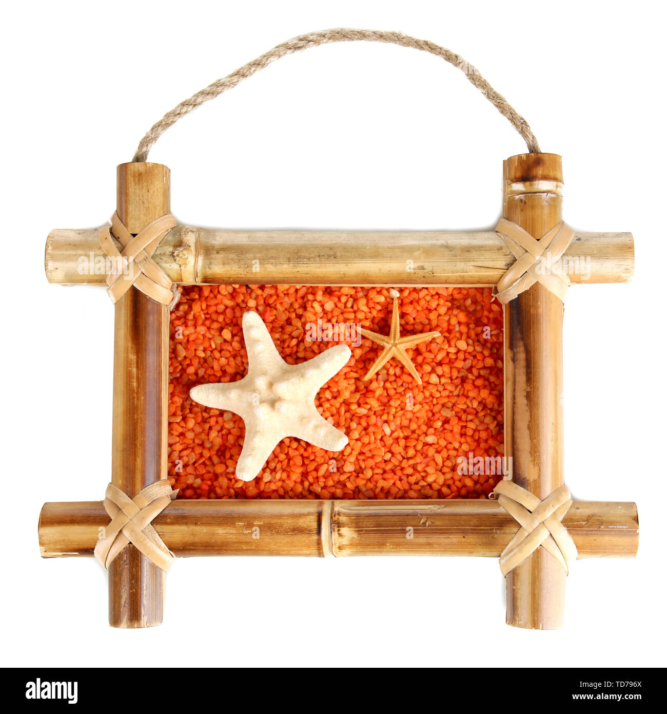 Picture of colored decorative sand with shells isolated on white Stock ...