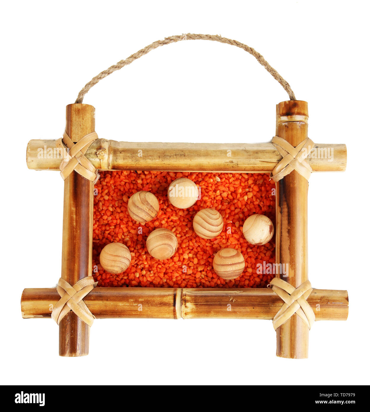 Picture of colored decorative sand with shells isolated on white Stock ...