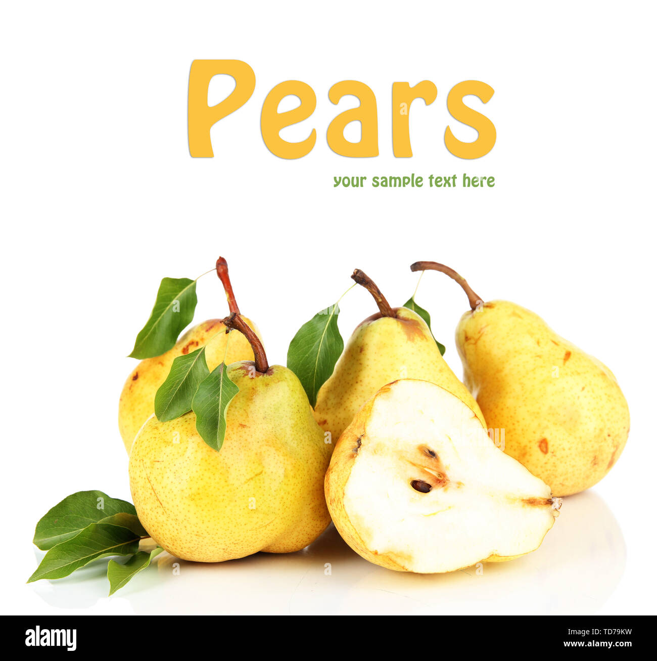 Juicy pears isolated on white Stock Photo - Alamy