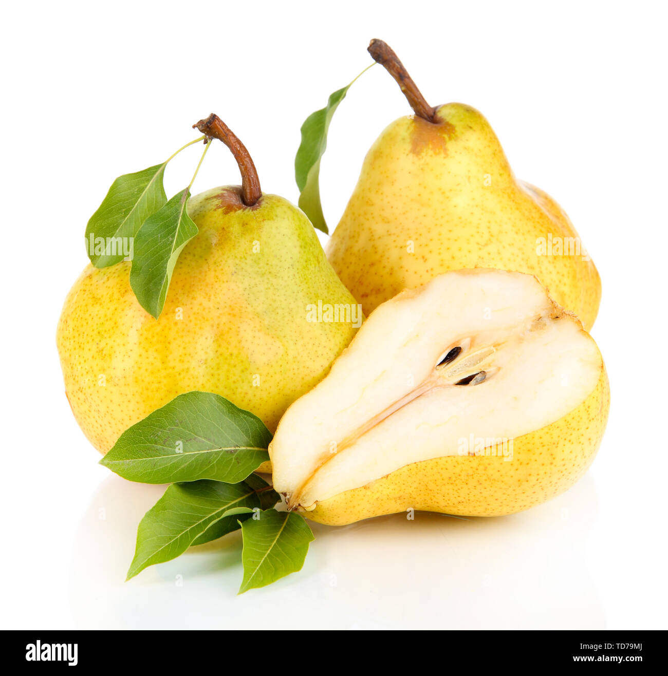 Juicy pears isolated on white Stock Photo - Alamy