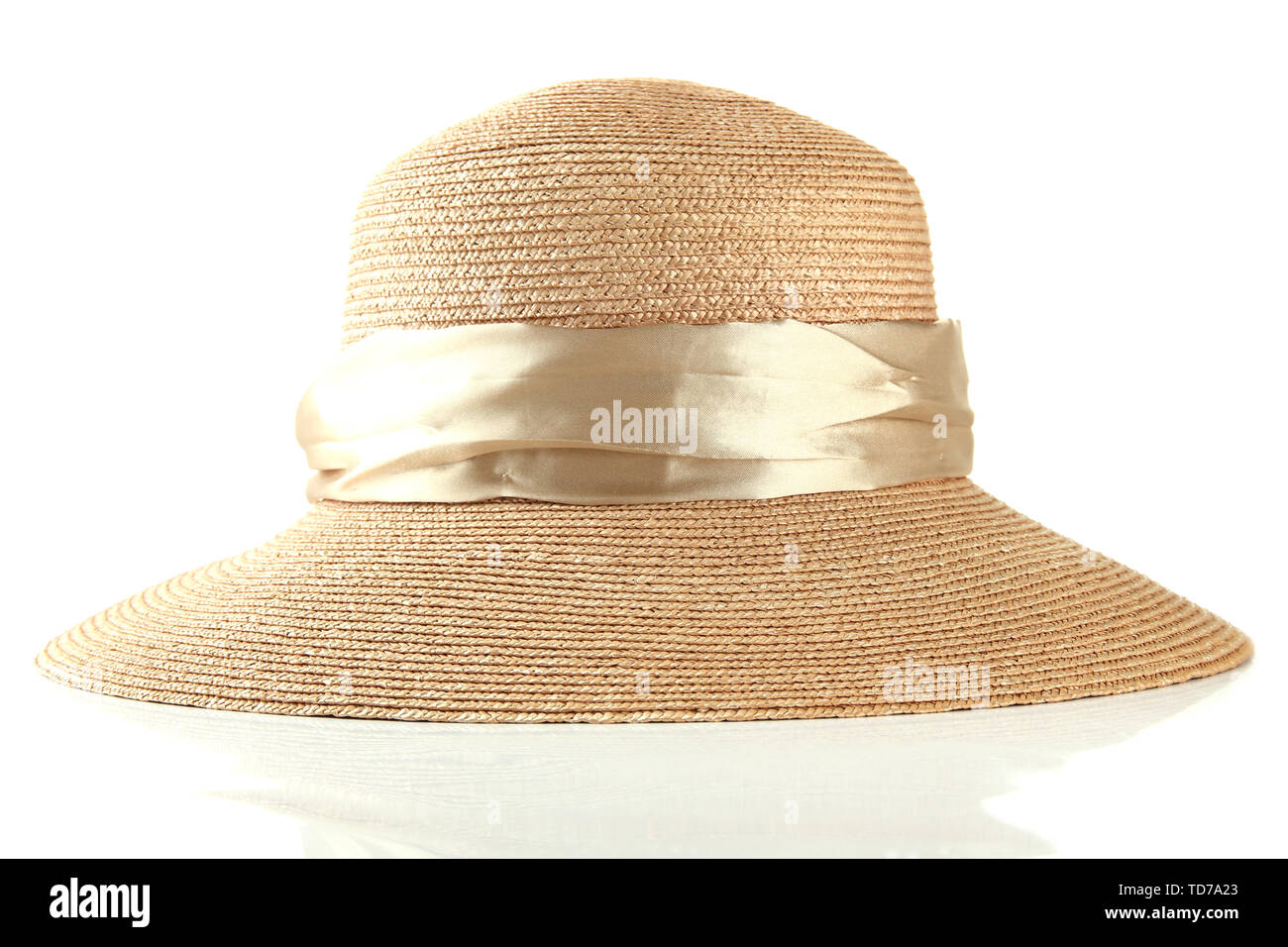 Beautiful summer hat, isolated on white Stock Photo - Alamy