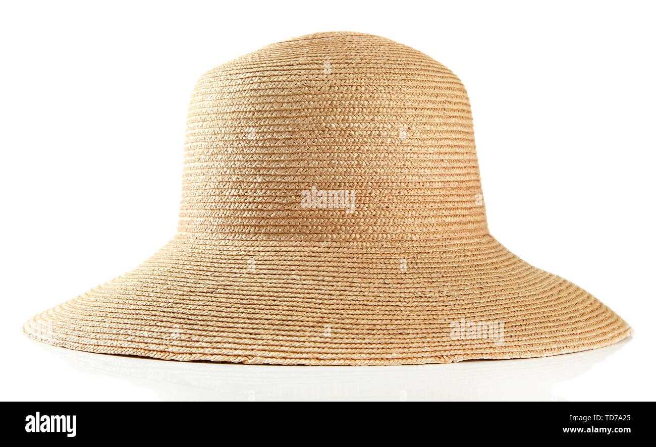 Beautiful summer hat, isolated on white Stock Photo - Alamy
