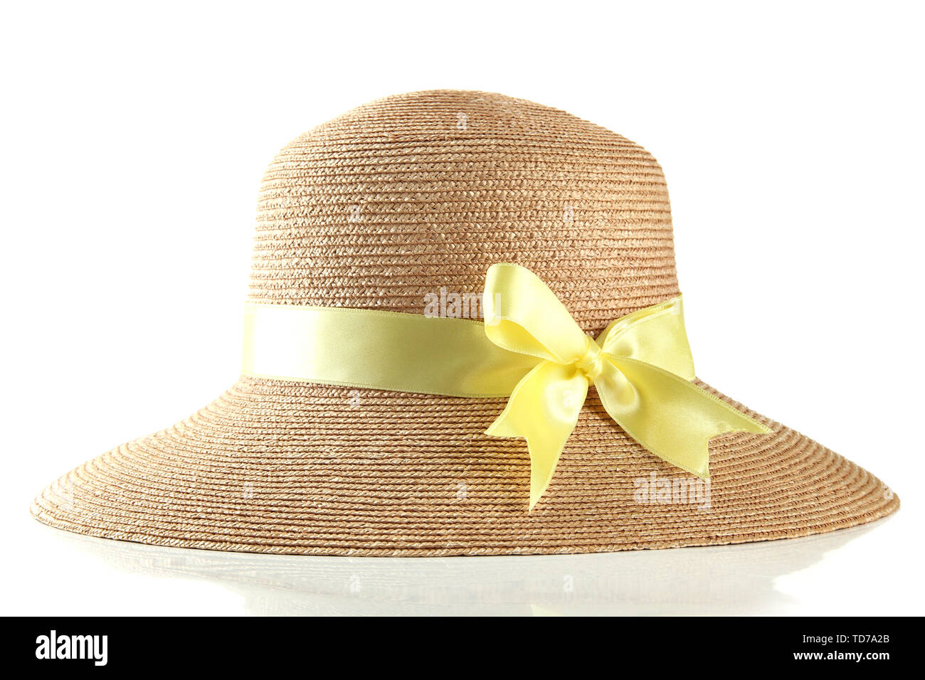 Beautiful summer hat, isolated on white Stock Photo - Alamy