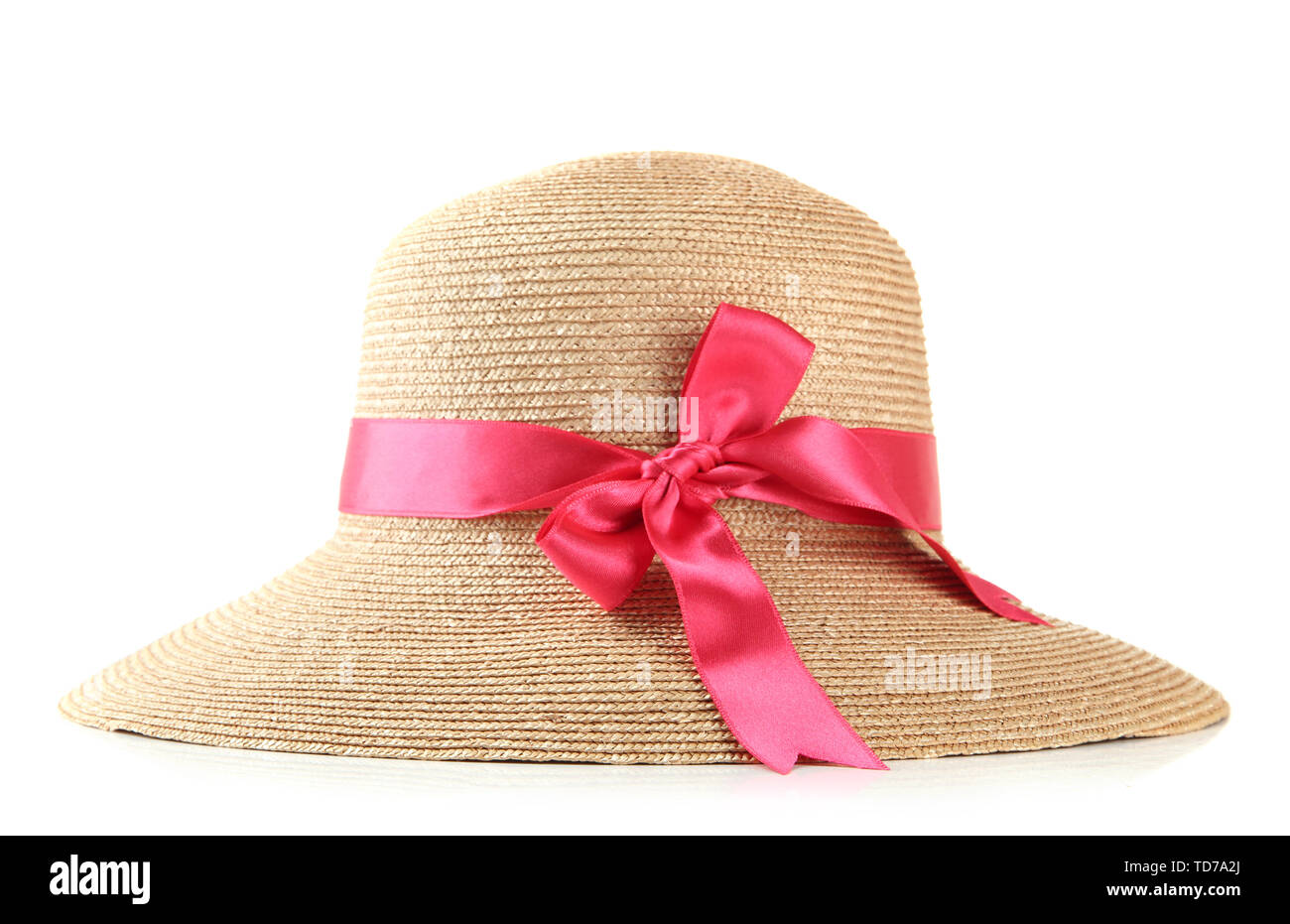 Beautiful summer hat, isolated on white Stock Photo - Alamy