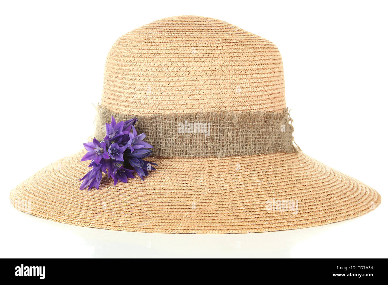 Beautiful summer hat, isolated on white Stock Photo - Alamy
