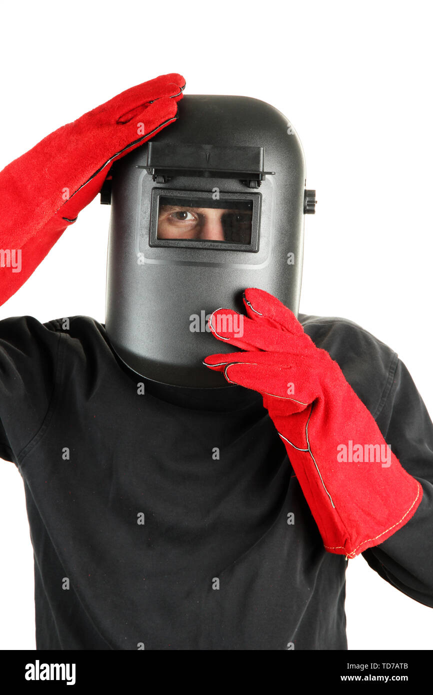 Portrait welder in mask hi-res stock photography and images - Alamy