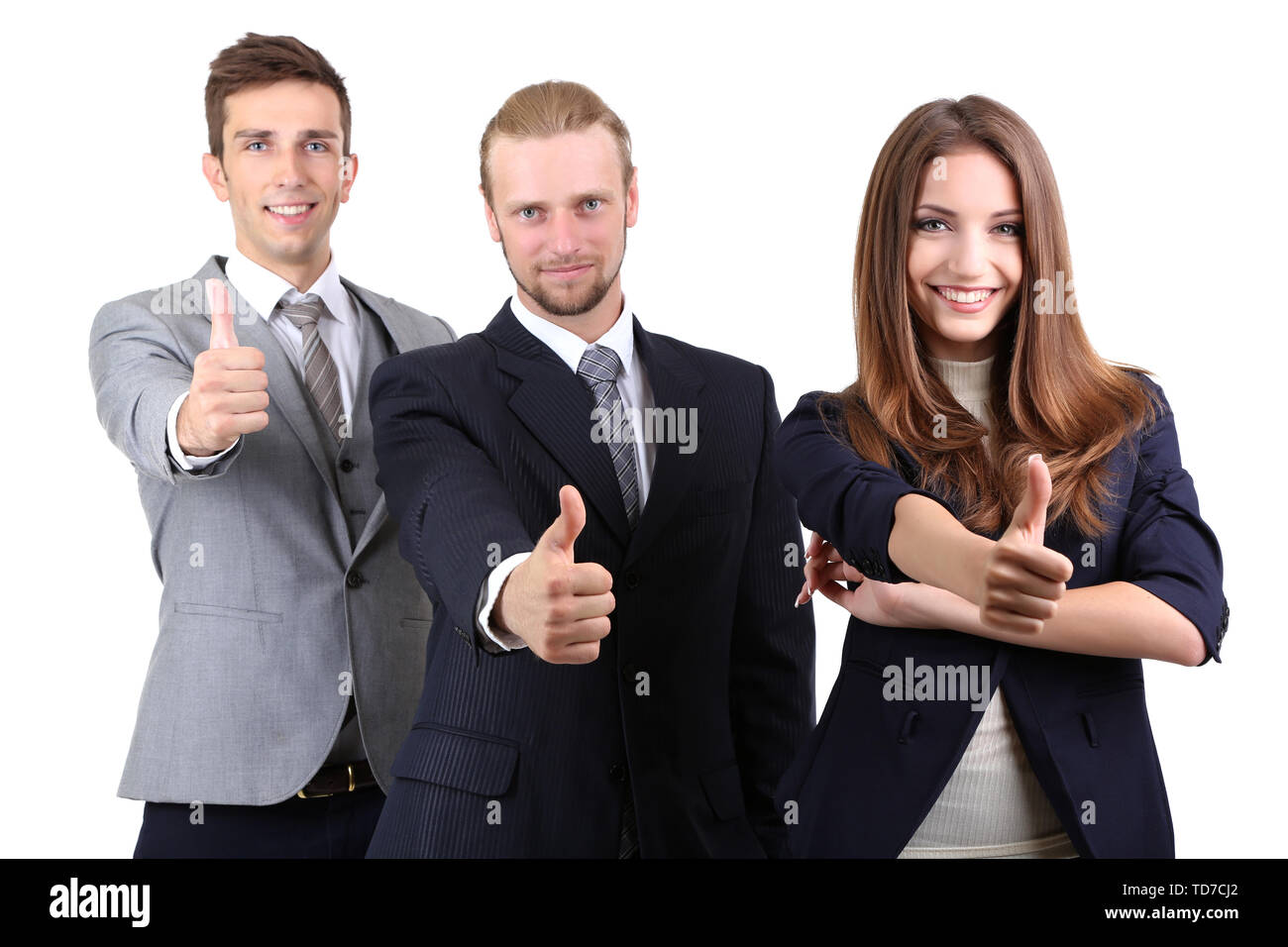 Business partners isolated on white Stock Photo - Alamy