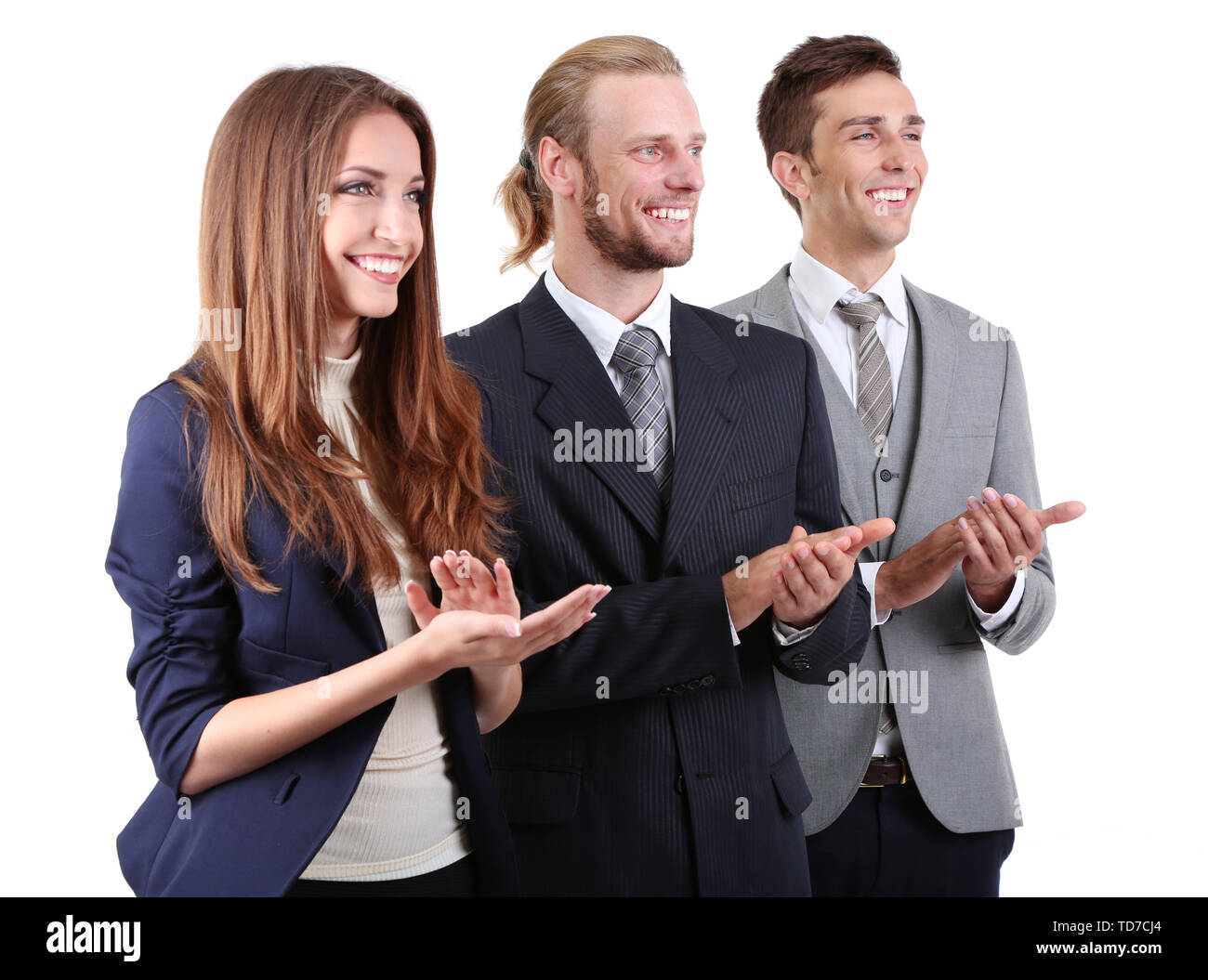 Business partners isolated on white Stock Photo - Alamy