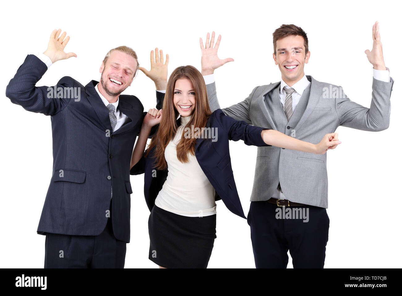 Business partners isolated on white Stock Photo - Alamy