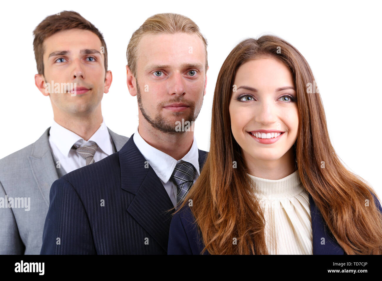 Business partners isolated on white Stock Photo - Alamy
