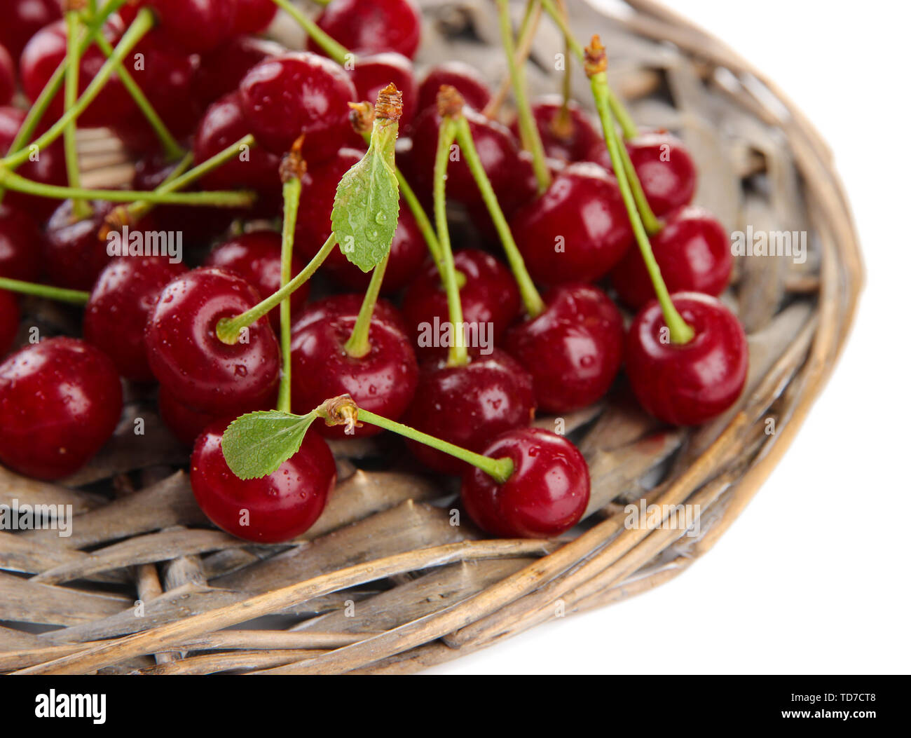 Ripe cherry isolated on white Stock Photo - Alamy