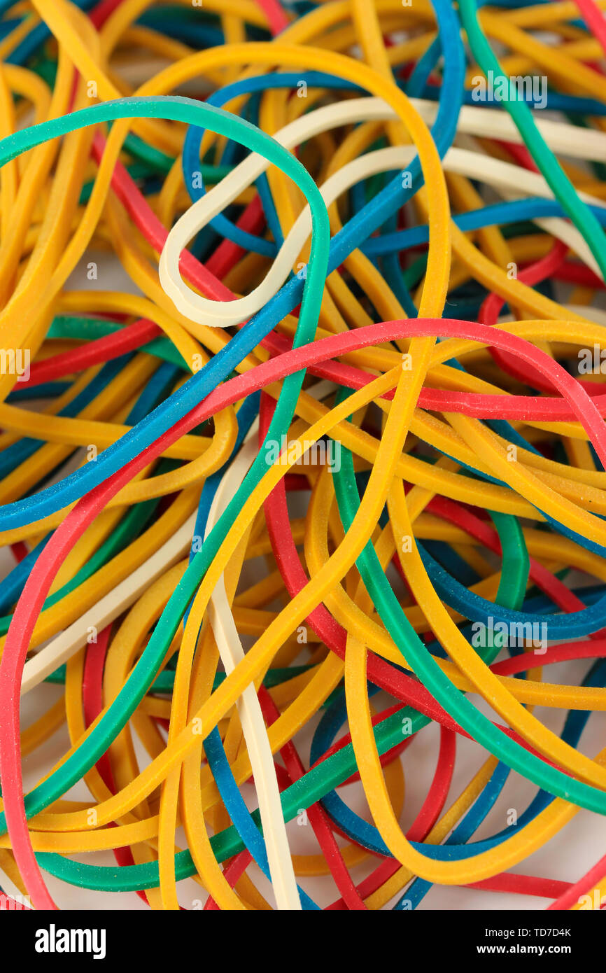 Colorful rubber bands close-up Stock Photo - Alamy