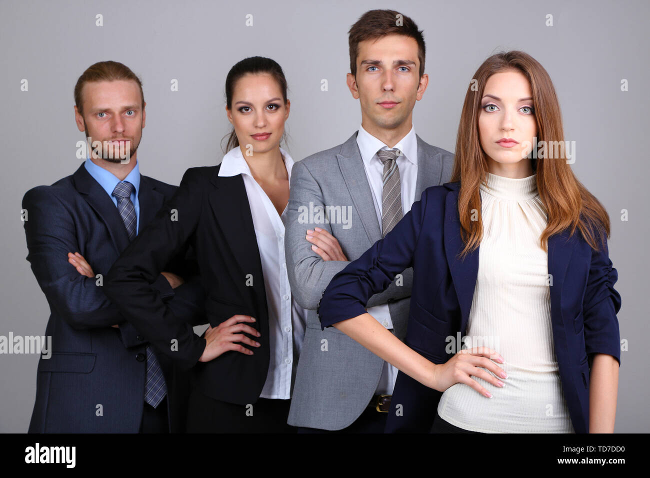 Business team standing in row hi-res stock photography and images - Alamy