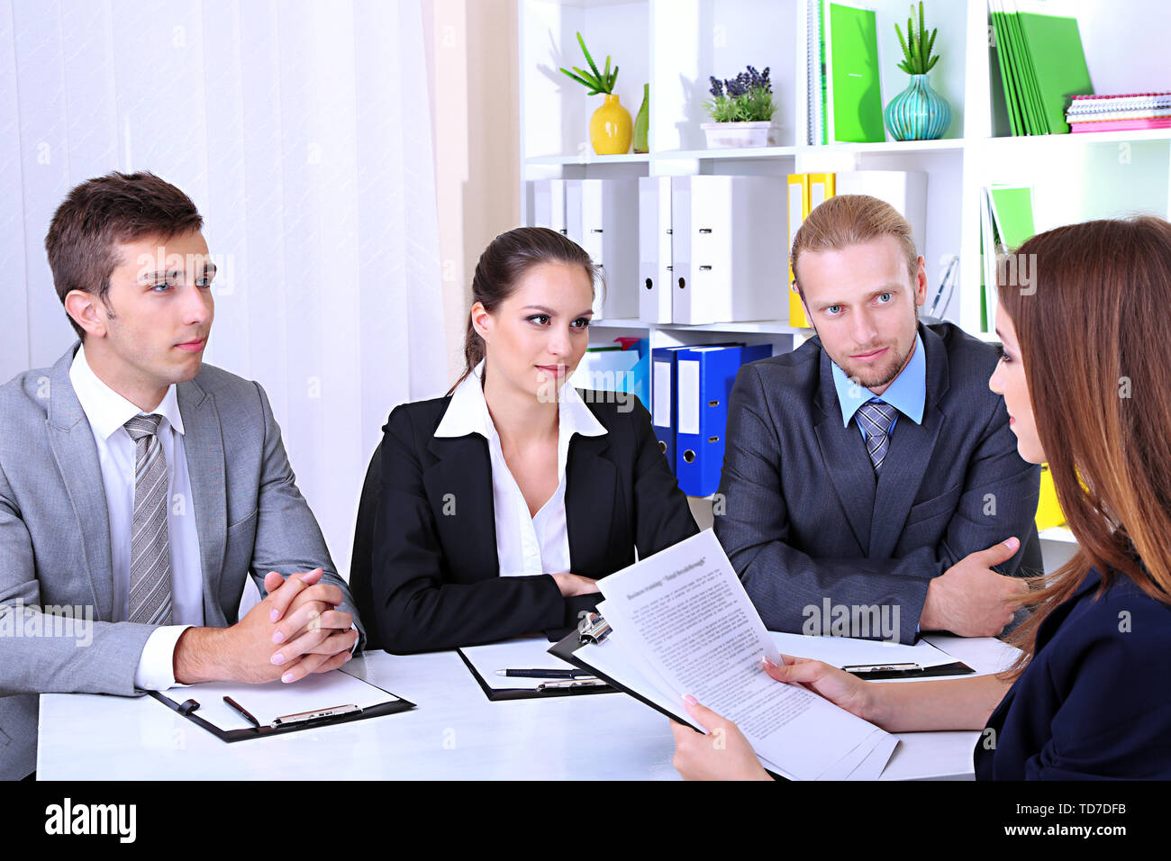 Job applicants having interview Stock Photo - Alamy