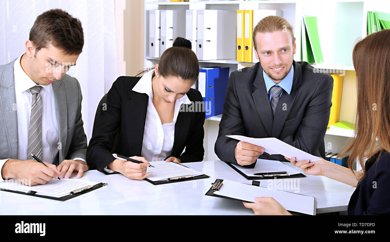 Job applicants having interview Stock Photo - Alamy