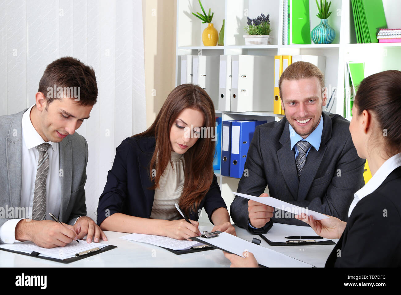 Job applicants having interview Stock Photo - Alamy
