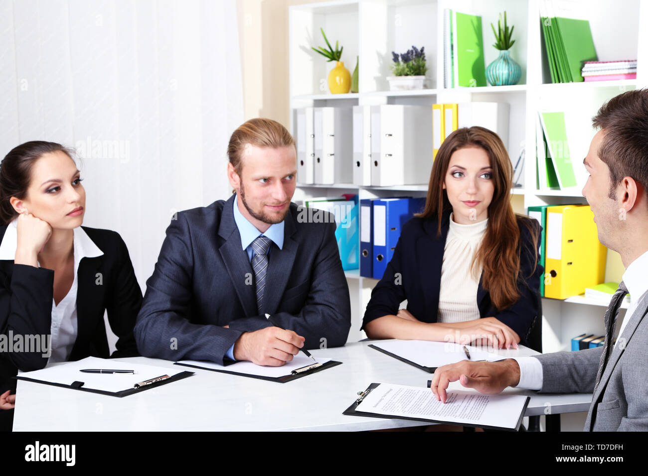 Job applicants having interview Stock Photo - Alamy