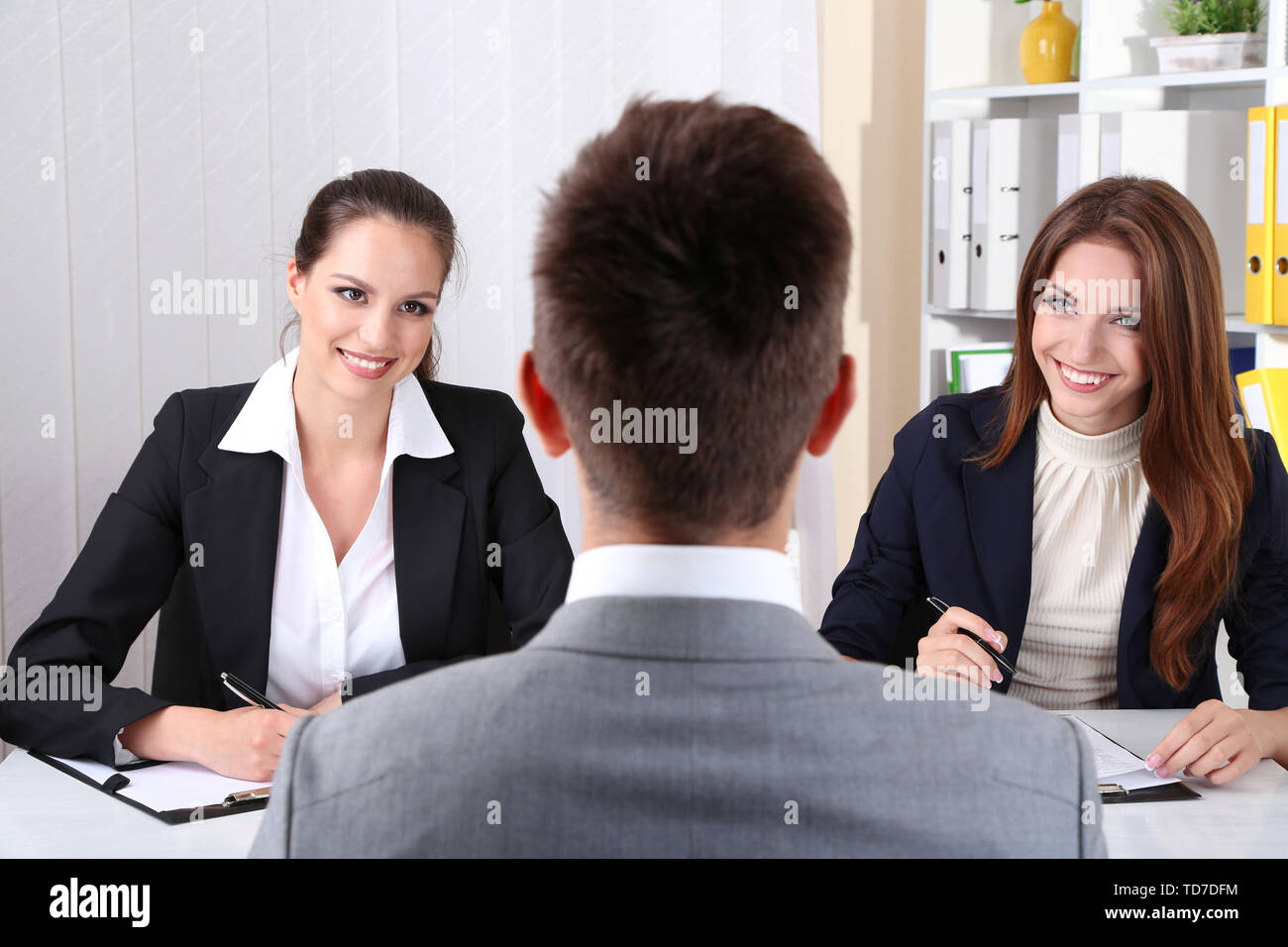 Job applicants having interview Stock Photo - Alamy