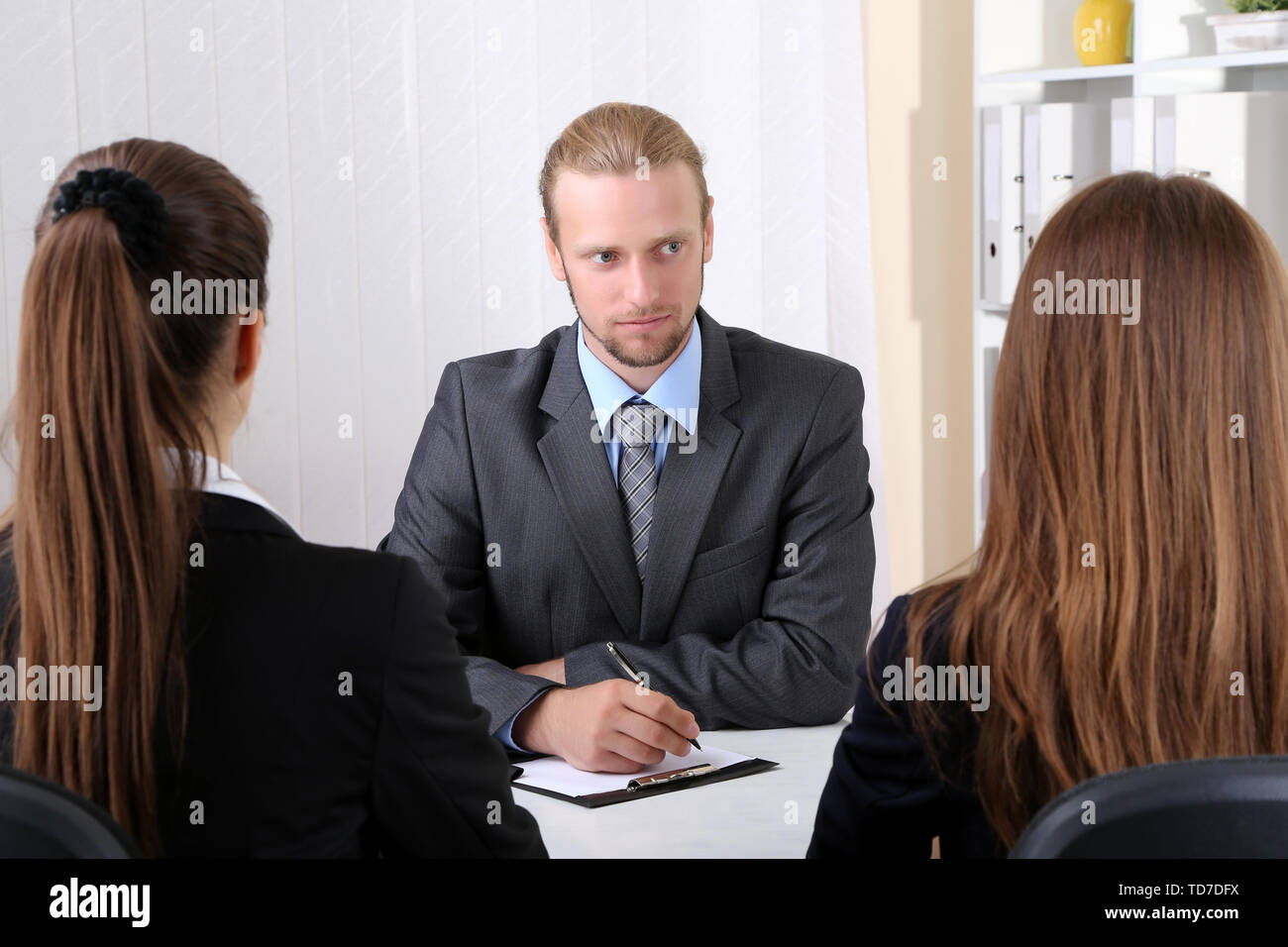 Job applicants having interview Stock Photo - Alamy