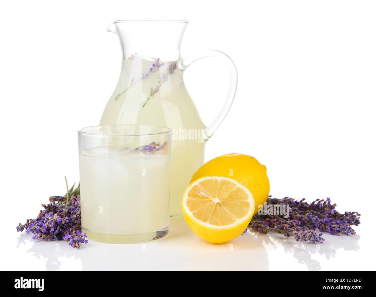 Lavender lemonade, isolated on white Stock Photo - Alamy