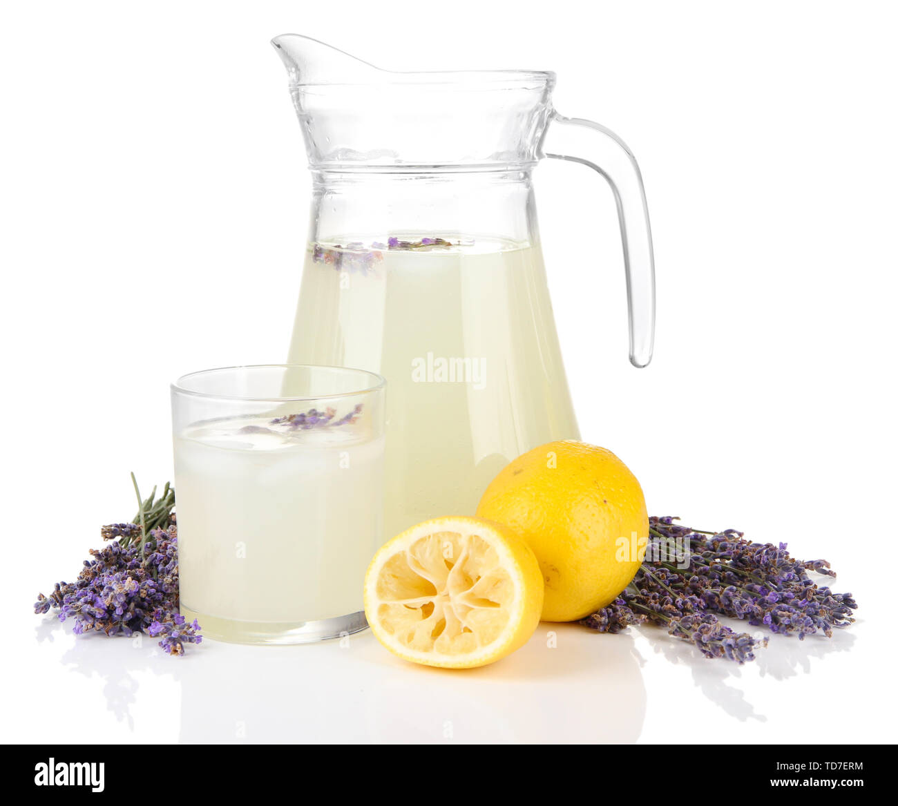 Lavender lemonade, isolated on white Stock Photo - Alamy