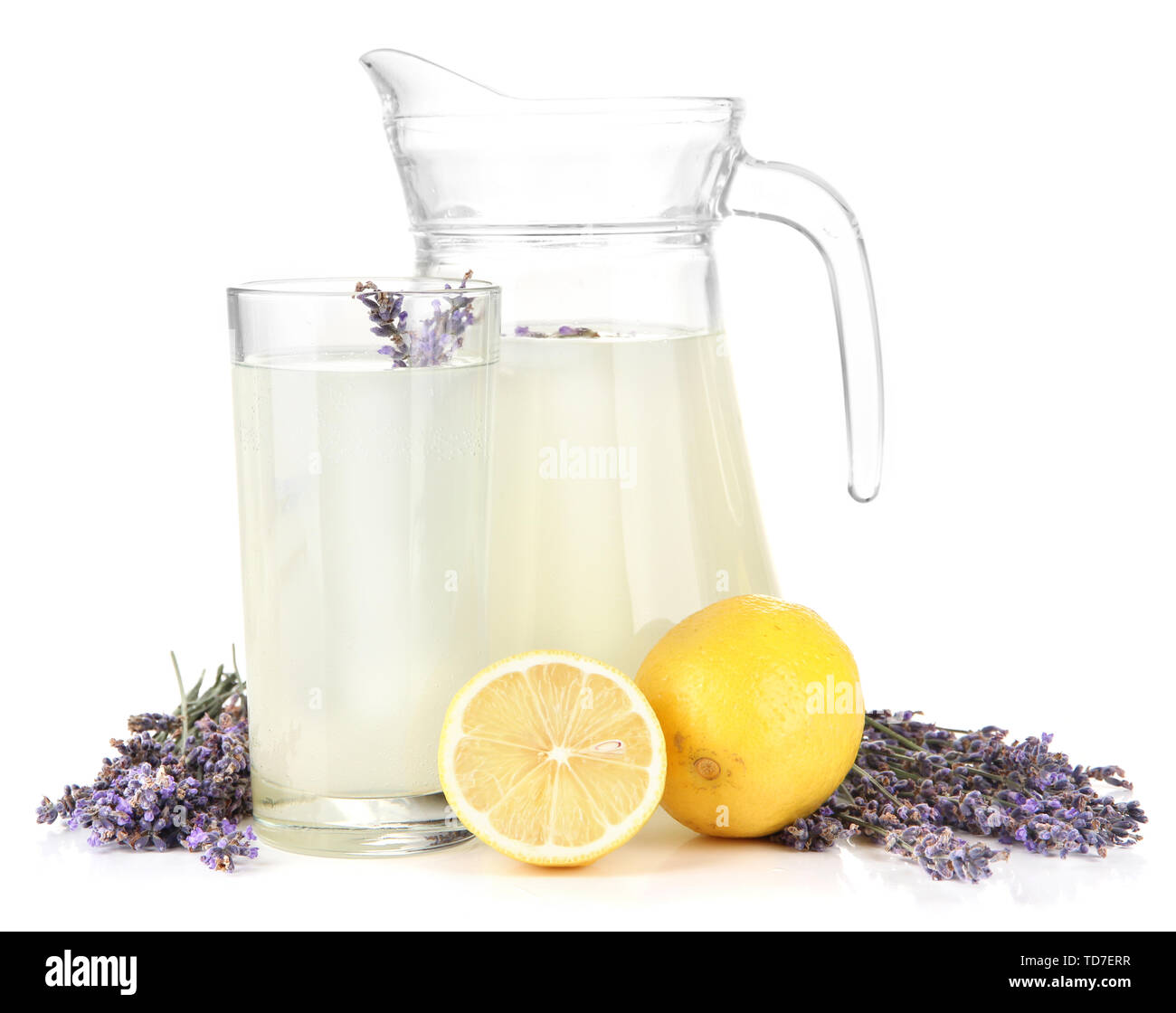 Lavender lemonade, isolated on white Stock Photo - Alamy