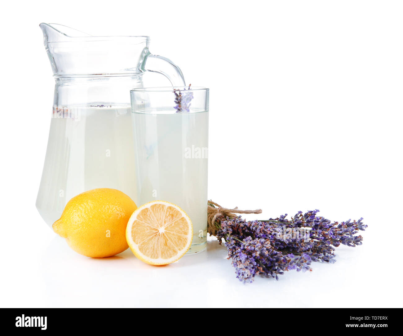 Lavender lemonade, isolated on white Stock Photo - Alamy