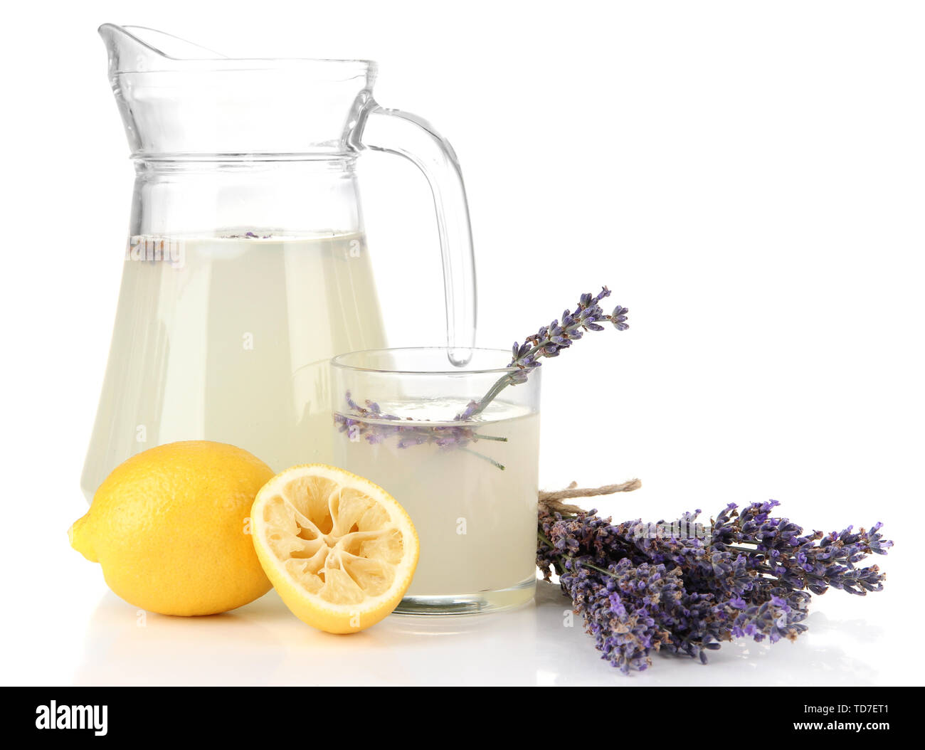Lavender lemonade, isolated on white Stock Photo - Alamy