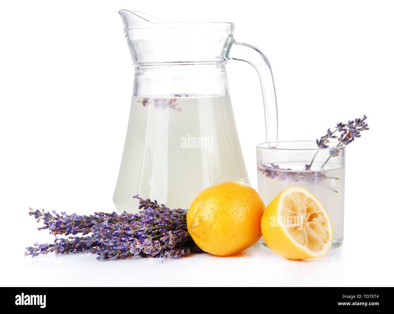 Lavender lemonade, isolated on white Stock Photo - Alamy