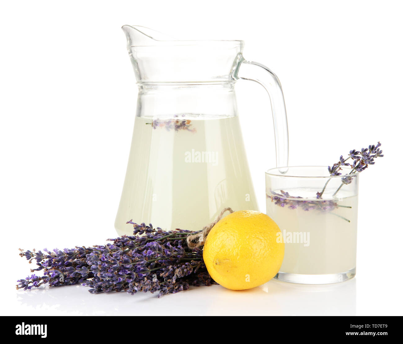 Lavender lemonade, isolated on white Stock Photo - Alamy